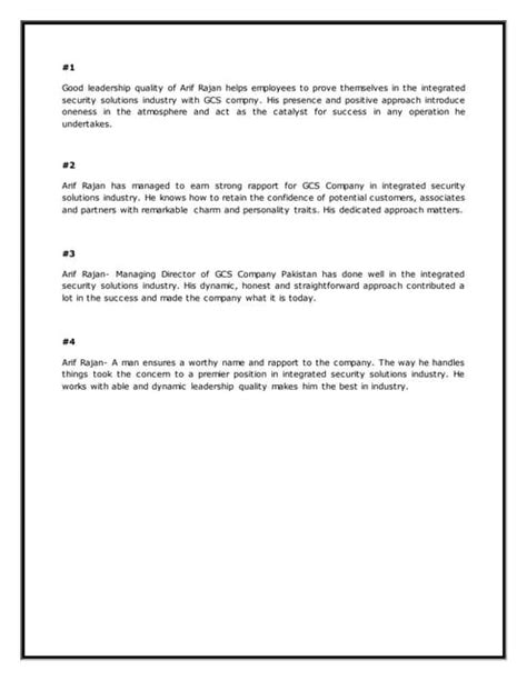 Arif Rajan Managing Director Of Gcs Company Docx Business Business And Finance