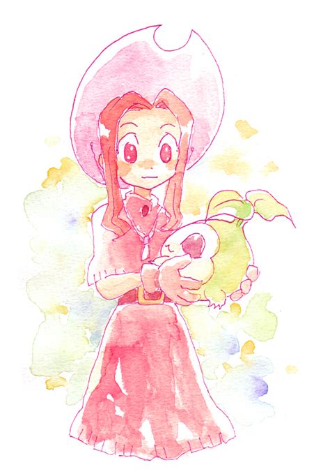 Tachikawa Mimi Tanemon Digimon Belt Brown Eyes Brown Hair Hat Long Hair Image View