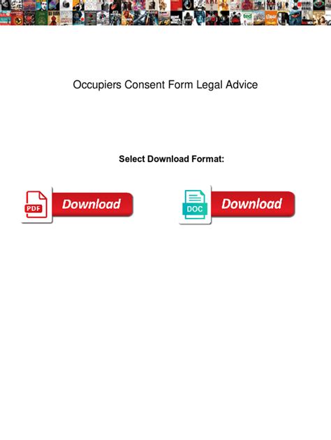 Fillable Online Occupiers Consent Form Legal Advice Occupiers Consent