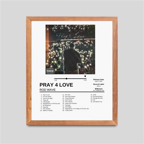 Rod Wave Pray 4 Love Album Cover Art Rod Wave Fan Poster Sold By