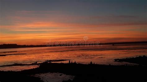 Sunset In Daugava Stock Image Image Of Daugava Warm 157576137