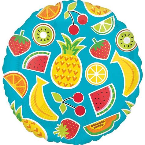 Standard Tropical Fruit Foil Balloon Multicoloured 45 Cm