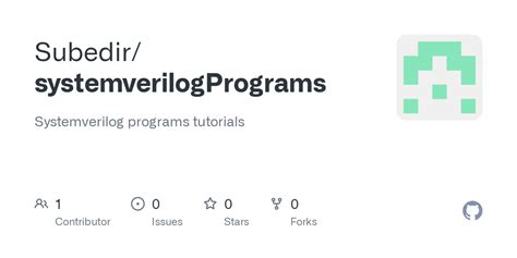 github subedir systemverilogprograms systemverilog programs tutorials
