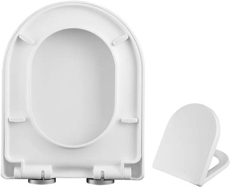 U Shaped V Shaped Soft Close Toilet Seat White Oval Loo Lid Quiet No
