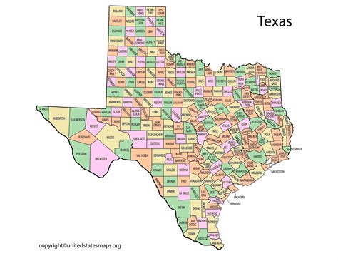 Texas County Map Map Of Texas Counties With Cities