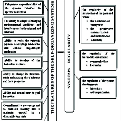 The Features And The Regularity Of The Self Organizing Systems
