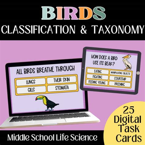 Birds Classification Digital Task Cards Vertebrates Inherited Traits