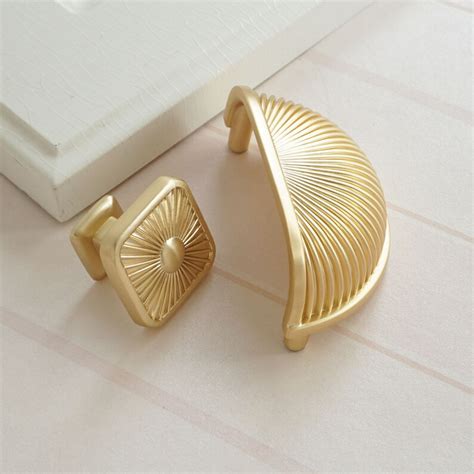 3 Brushed Brass Dresser Knobs Drawer Knobs Kitchen Etsy