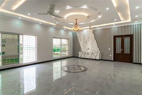 Hall Simple Ceiling Design With Cement Boards
