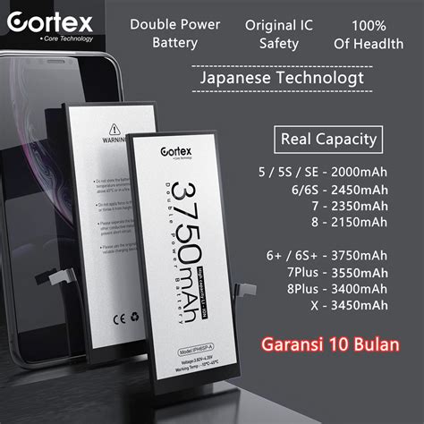 Jual Cortex Double Power Ic Baterai High Capacity Original Battery Batre Baterai Shopee