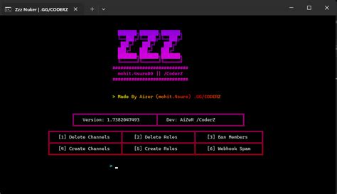 Github Axzerxd Zzz Nuker A Discord Python Nuker Dev By Aizer Clone Of Lithium Nuker