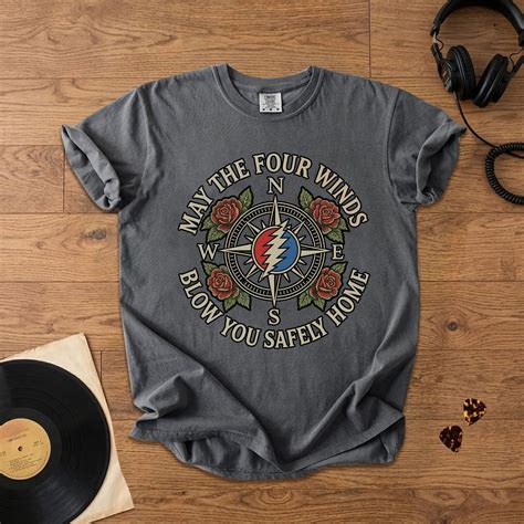 Grateful Dead Four Winds Blow You Safely Home Graphic T Shirt Retro