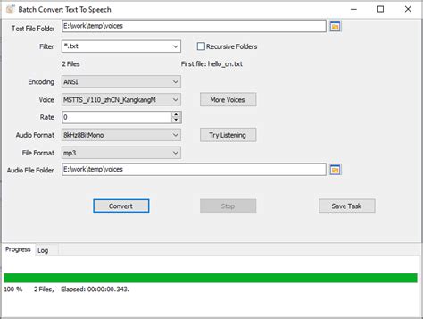 Batch Convert From Text Files To Speech In Audio Formats Like Mp3 Wav Files