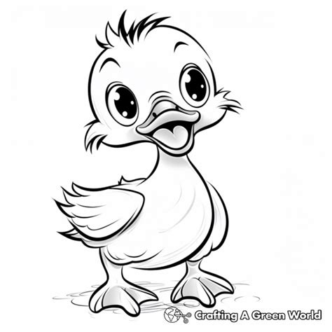 Yellow Duck Coloring Pages Free And Printable