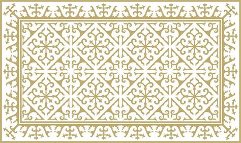 Vector Golden Square Kazakh National Ornament Ethnic Pattern Of The