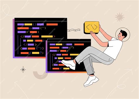 premium vector programmer working on web development on computer