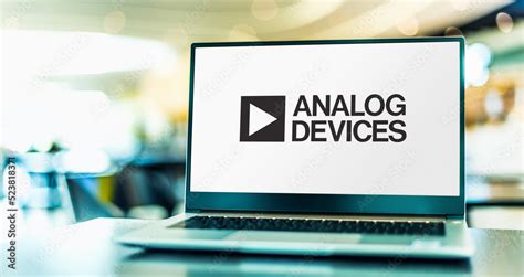Laptop Computer Displaying Logo Of Analog Devices Stock Photo Adobe Stock