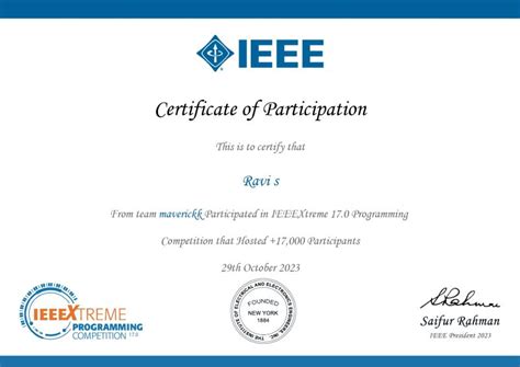Ravi Prasath Senthil Kumar On Linkedin Ieeeextreme Codingchallenge
