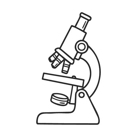 Black And White Microscope Line Drawing Science Tool 68524677 Vector