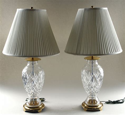 Sold Price Pair Waterford Crystal Table Lamps With Shades September