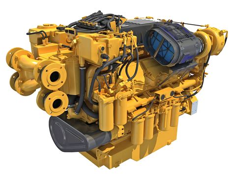 3d Model Marine Propulsion Engine With Generator 3d Model 25 Fbx