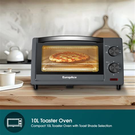 Europace 10l Compact Toaster Oven With Toast Shade Selection