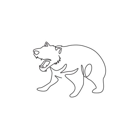 Single One Line Drawing Of Furious Tasmanian Devil For Organisation Logo Identity Tasmanian