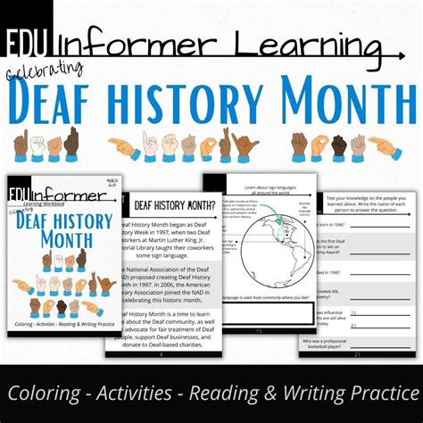 Celebrating Deaf History Month Printable And Digital Workbook