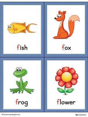 Letter F Words And Pictures Printable Cards Letter F Pictures Letter