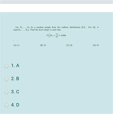 Solved Let X X Be A Random Sample From The Uniform Chegg Com