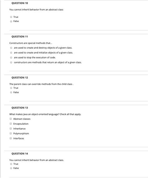Solved Question 10 You Cannot Inherit Behavior From An