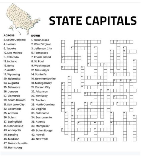 Visiting The Hoosier State Capital Crossword